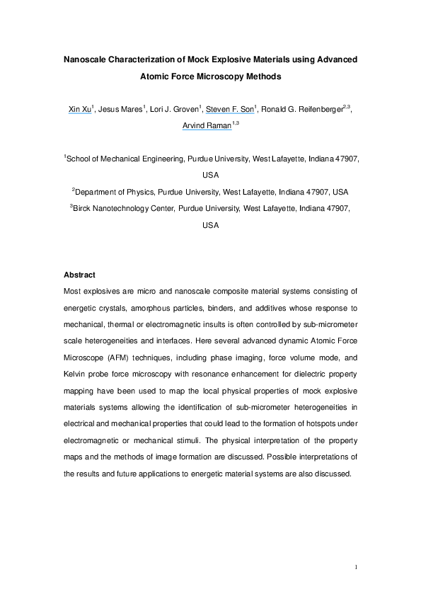 (PDF) Nanoscale Characterization of Mock Explosive Materials Using Advanced Atomic Force ...