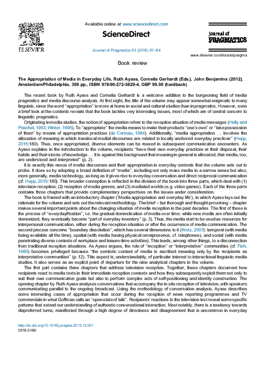 (PDF) Review of: Ayass, Ruth and Cornelia Gerhardt, eds. (2012).The ...
