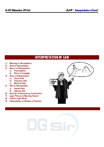(PDF) Interpretation of Law