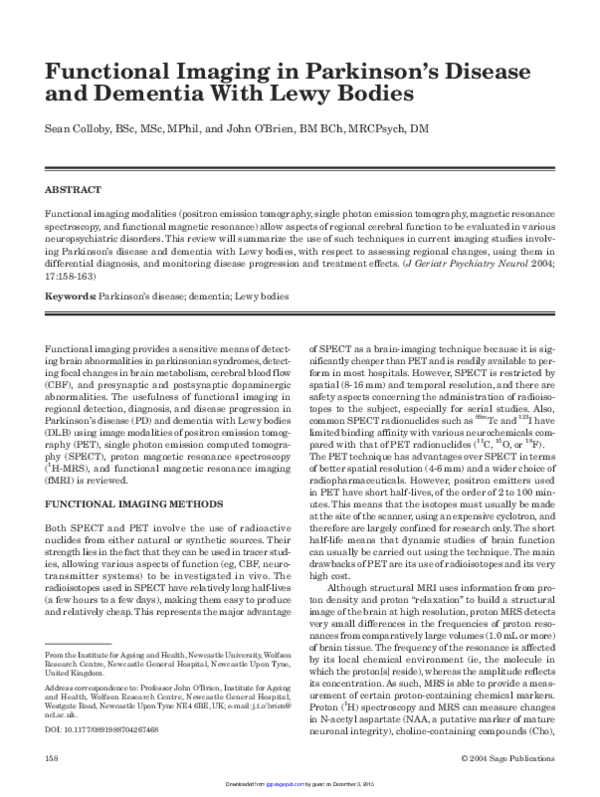 (PDF) A comparison of Tc-99m-exametazime and I-123-FP-CIT SPECT imaging ...