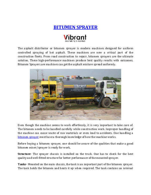 (PDF) BITUMEN SPRAYER