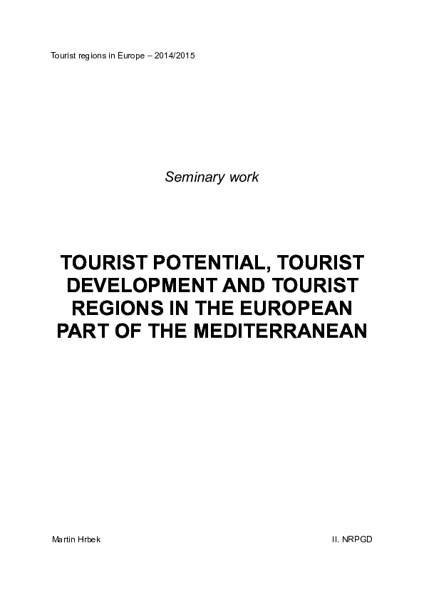(DOC) TOURIST POTENTIAL, TOURIST DEVELOPMENT AND TOURIST REGIONS IN THE ...