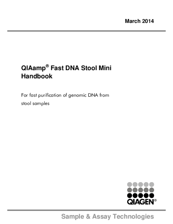 (PDF) March 2014 Sample & Assay Technologies QIAamp ® Fast DNA Stool ...