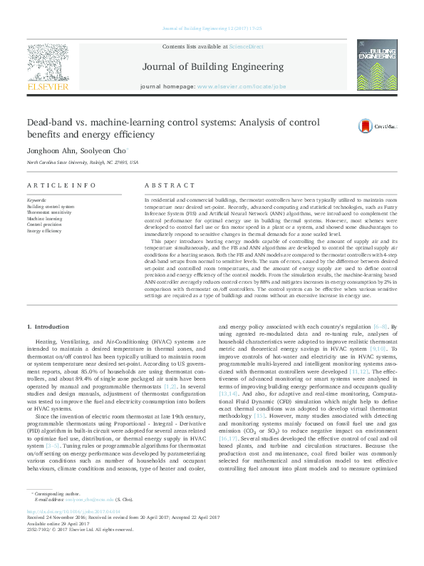 (PDF) Dead-band vs. machine-learning control systems: Analysis of ...