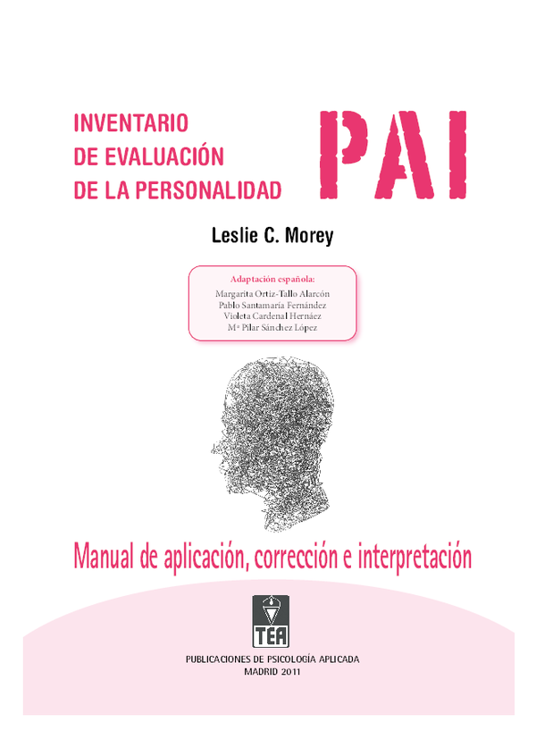 (PDF) PAI INVENTARIO DE EVALUACIÓN DE LA PERSONALIDAD