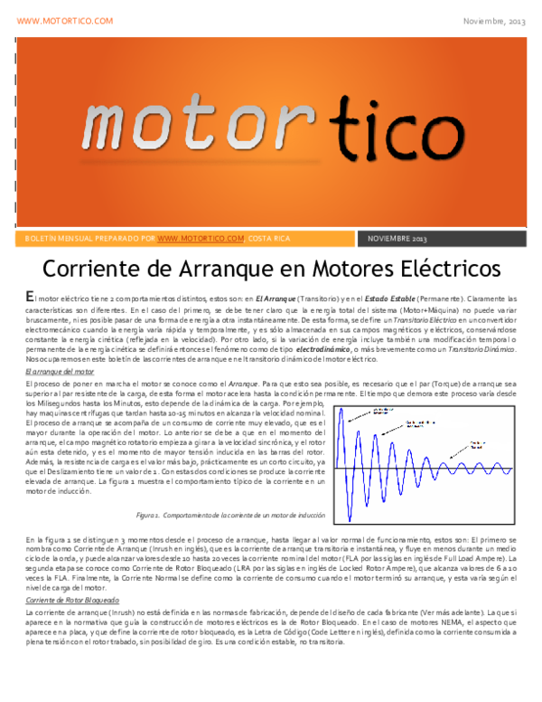(PDF) Corriente de Arranque en Motores Electricos