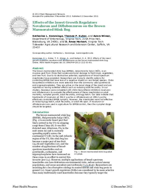 (PDF) Effects of the Insect Growth Regulators Novaluron and ...