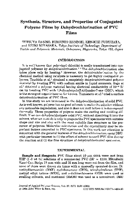 (PDF) Synthesis, structure, and properties of conjugated polyene films ...