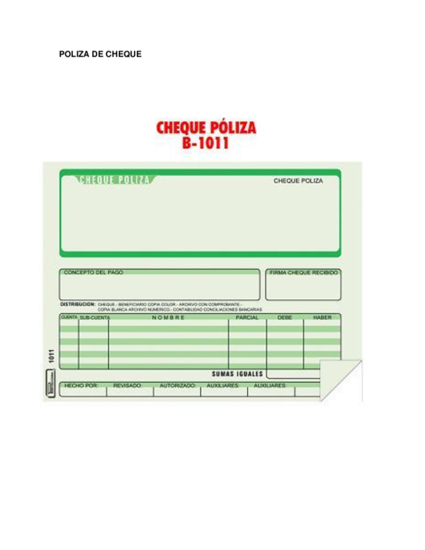(DOC) POLIZA DE CHEQUE