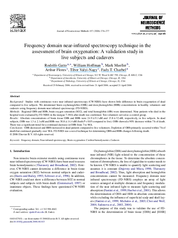 (PDF) Frequency domain near-infrared spectroscopy technique in the assessment of brain ...