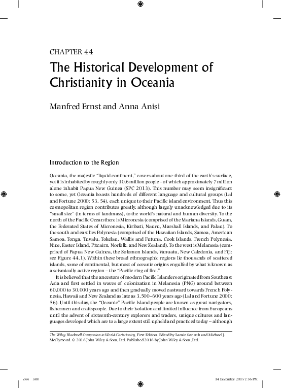 (PDF) The Historical Development of Christianity in Oceania