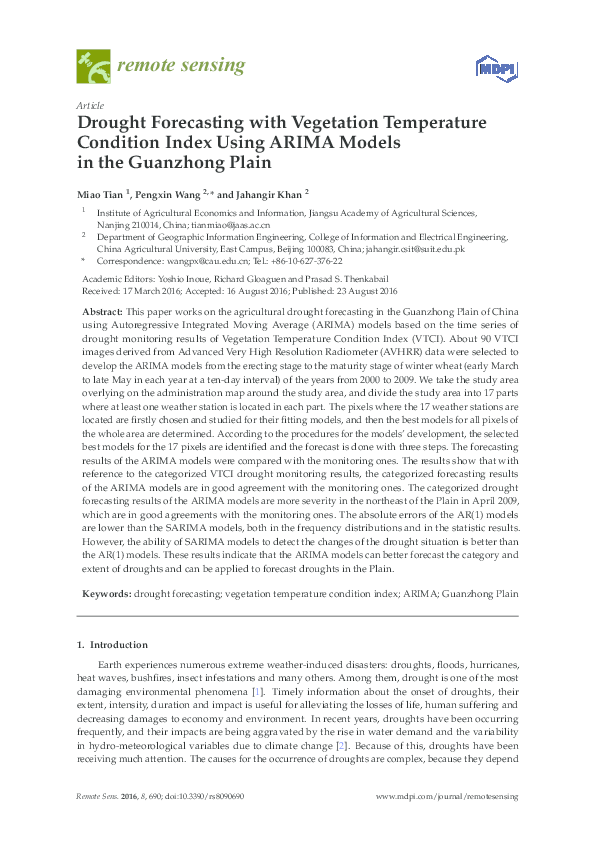 (PDF) Hydrological Drought Forecasting using ARIMA Models (Case Study: Karkheh Basin) | Javad ...
