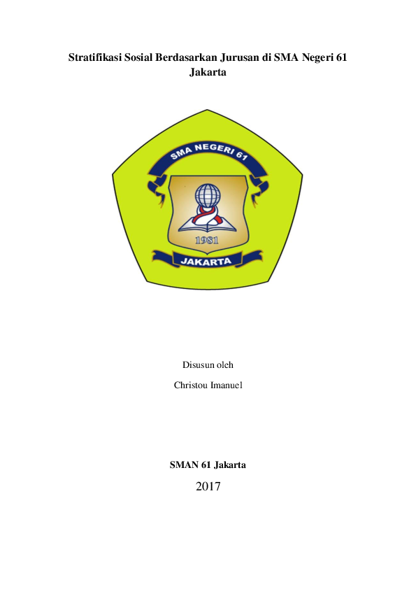 (DOC) Stratifikasi Sosial Berdasarkan Jurusan di SMA Negeri 61 Jakarta
