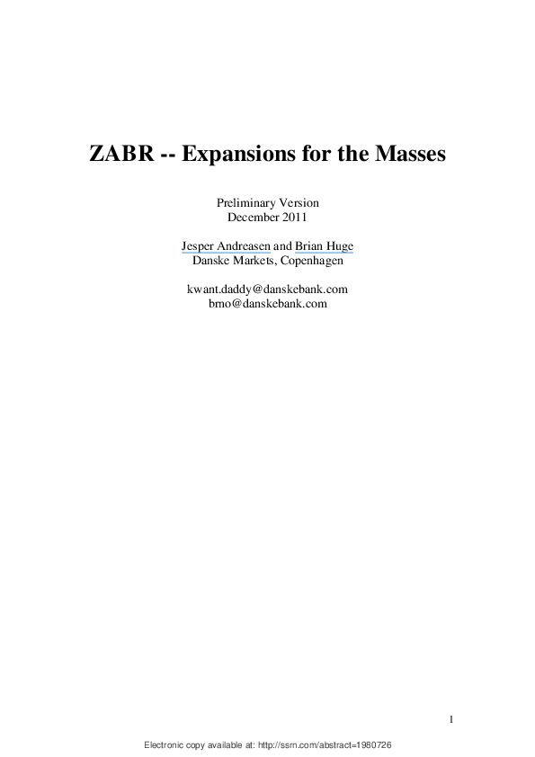 (PDF) ZABR --Expansions for the Masses