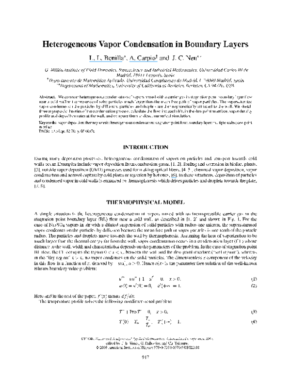 (PDF) Heterogeneous Vapor Condensation in Boundary Layers