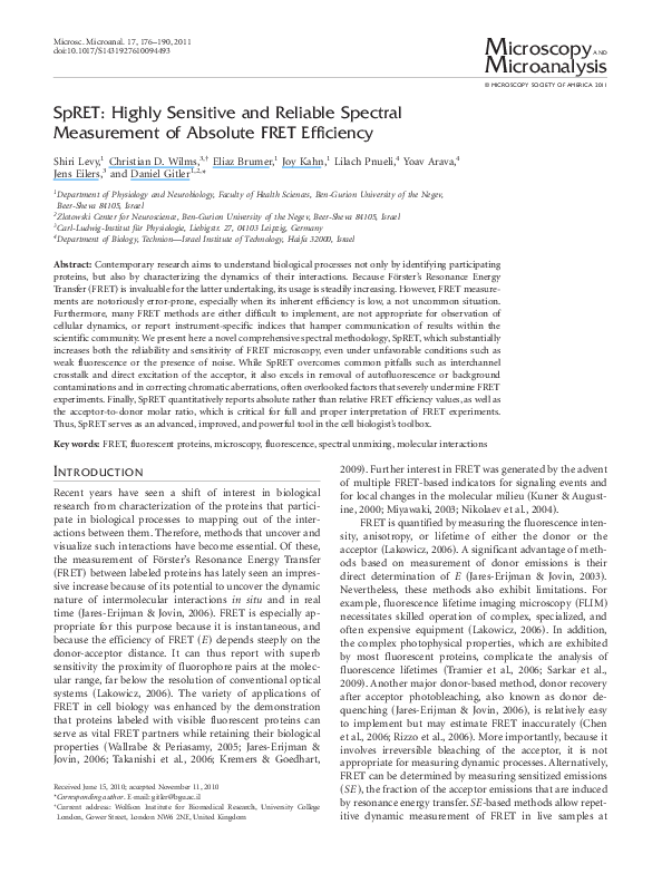 (PDF) SpRET: Highly Sensitive and Reliable Spectral Measurement of ...