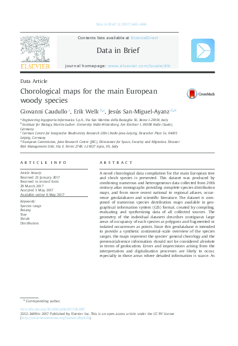 (PDF) Chorological maps for the main European woody species