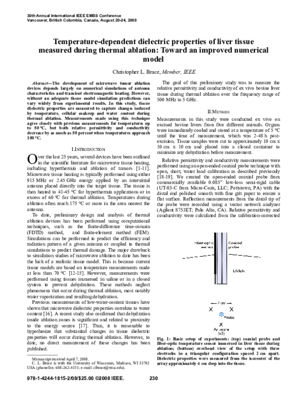 (PDF) Temperature-Dependent Dielectric Properties of Liver Tissue Measured During Thermal ...