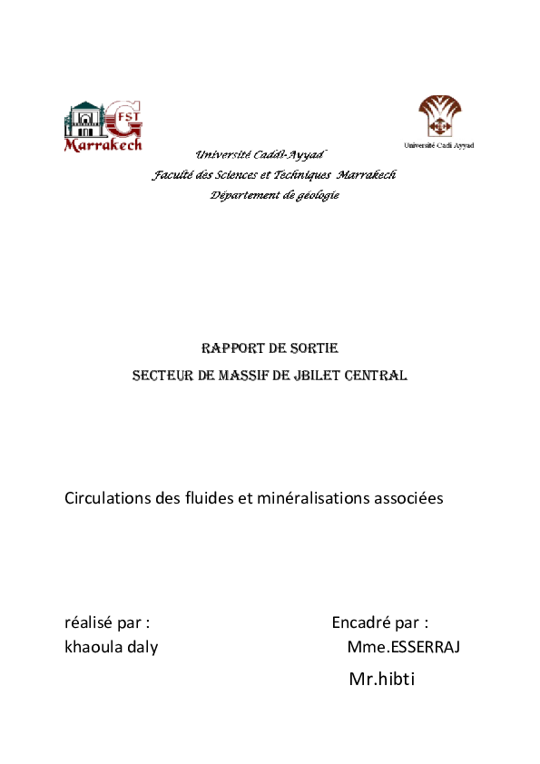 (DOC) RAPPORT DE SORTIE