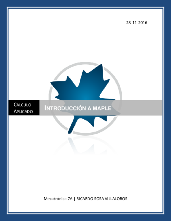 (PDF) INTRODUCCIÓN A MAPLE