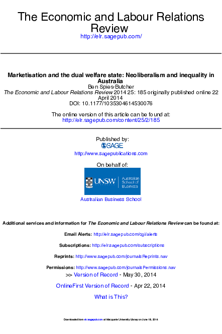 (PDF) Marketisation and the dual welfare state: Neoliberalism and ...