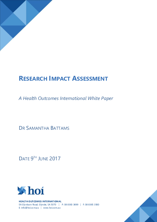 (PDF) Research Impact Assessment