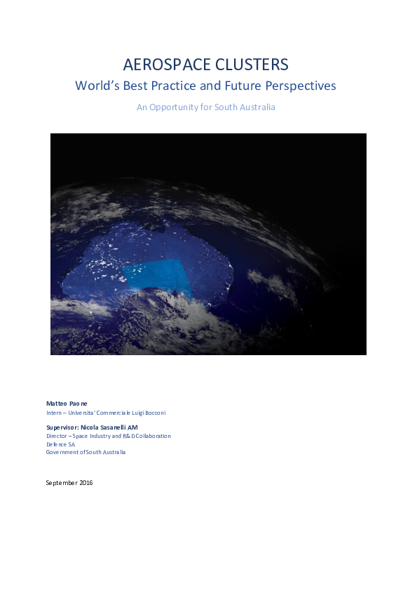 (PDF) AEROSPACE CLUSTERS: World's Best Practice and Future Perspectives