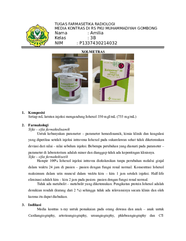 (DOC) TUGAS Farmasetika Radiologi Media Kontras DI RS PKU Gombong