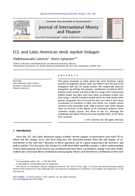 (PDF) U.S. and Latin American stock market linkages