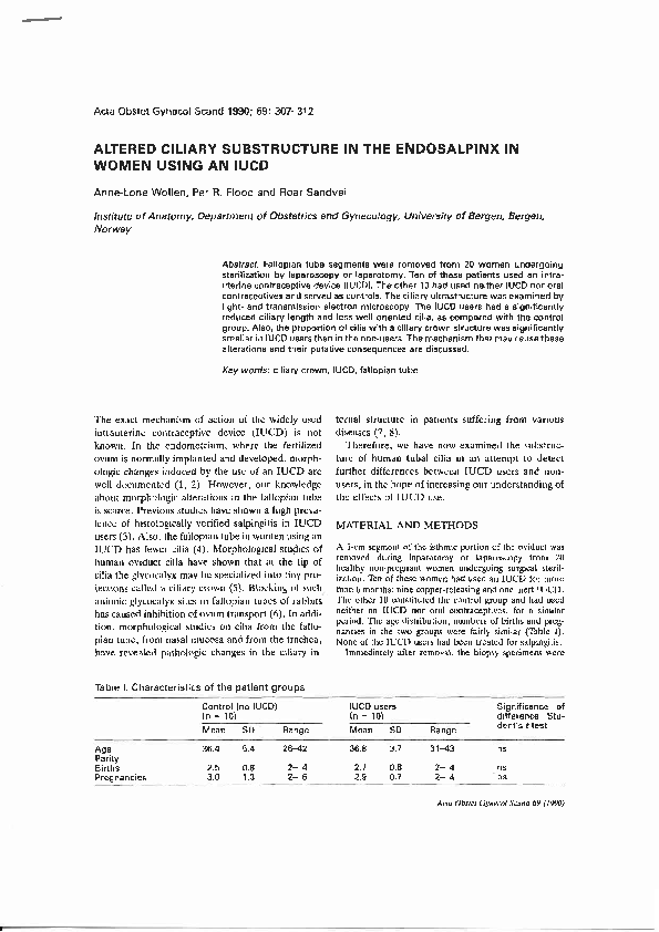 (PDF) ALTERED CILIARY SUBSTRUCTURE IN THE ENDOSALPINX IN WOMEN USING AN ...