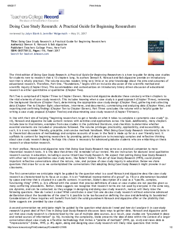 (PDF) Review of "Doing Case Study Research: A Practical Guide for ...