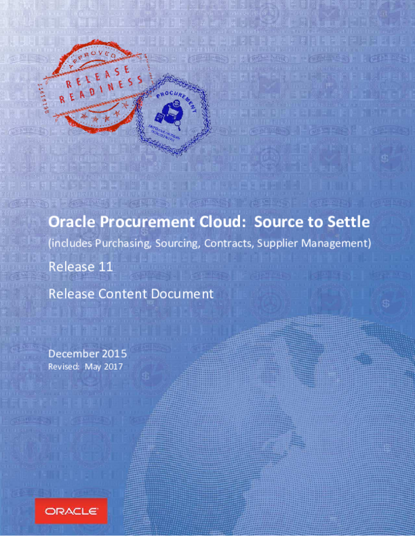 Oracle Procurement Cloud: Source to Settle