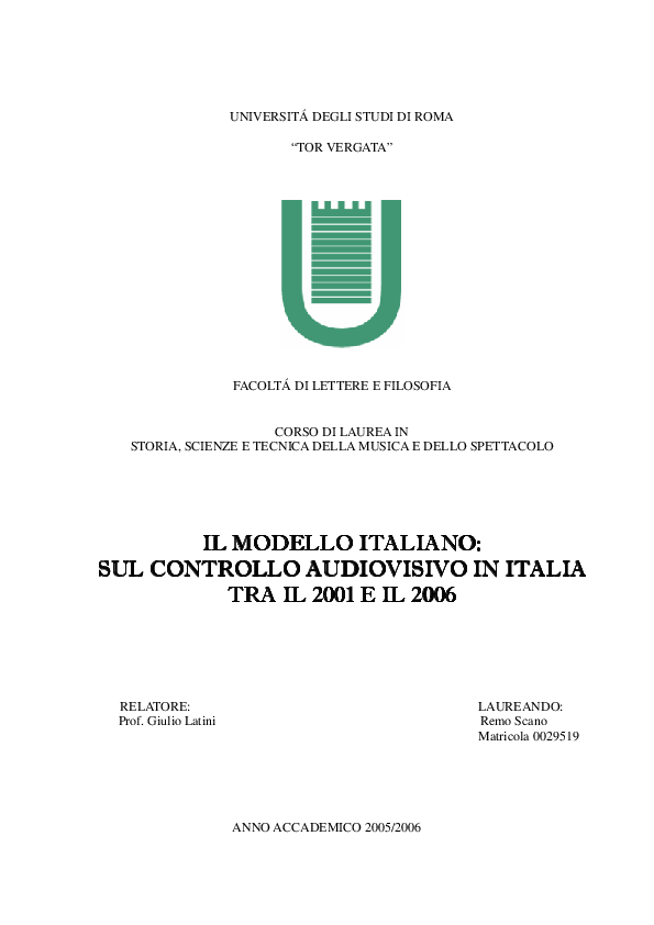 (PDF) IL MODELLO ITALIANO: IL MODELLO ITALIANO: IL MODELLO ITALIANO: IL ...