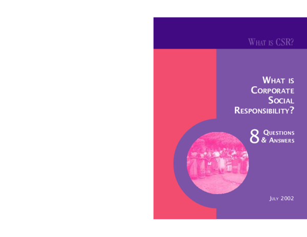 (PDF) WHAT IS CORPORATE SOCIAL RESPONSIBILITY? WHAT IS CSR