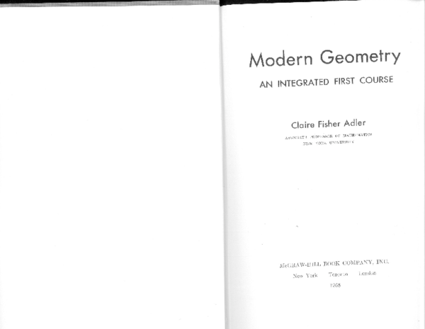 (PDF) Modern Geometry by Adler