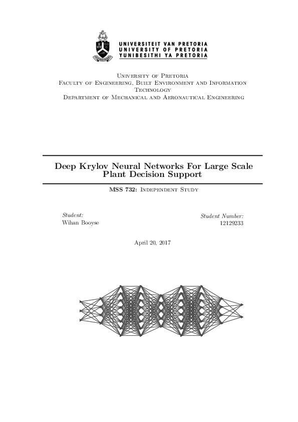 (PDF) Deep Krylov Neural Networks For Large Scale Plant Decision Support