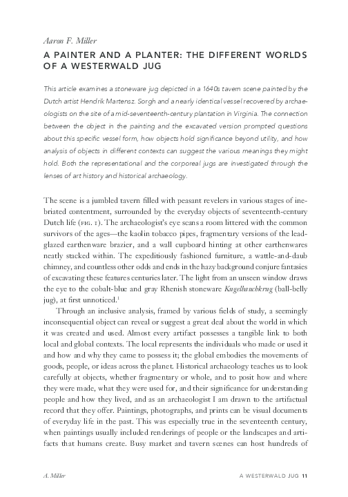 (PDF) A Painter and a Planter: The Different Worlds of a Westerwald Jug