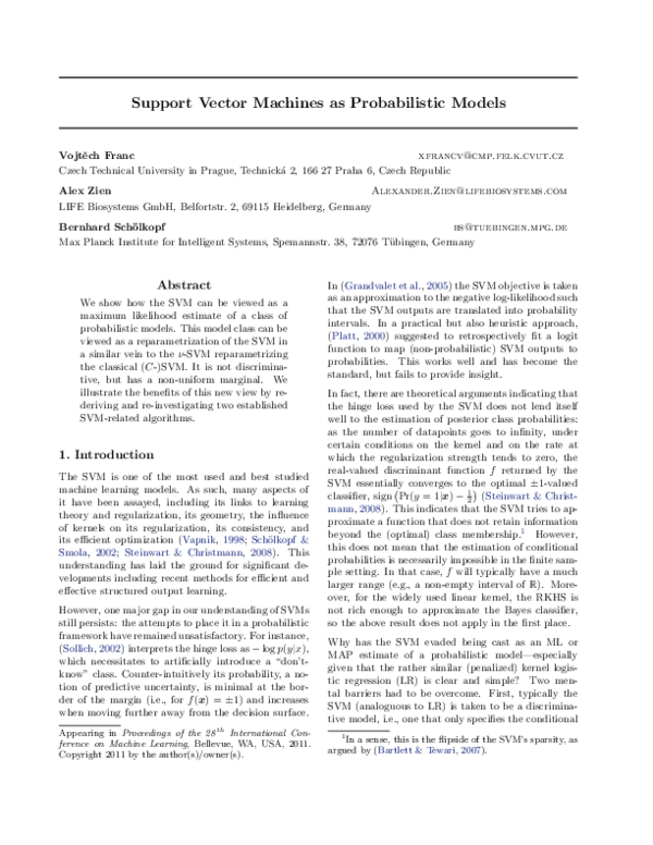 (PDF) Support Vector Machines as Probabilistic Models | ahmad mhfoud - Academia.edu