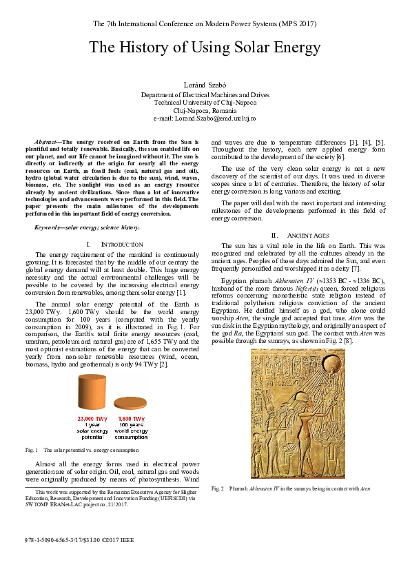 (PDF) The History of Using Solar Energy