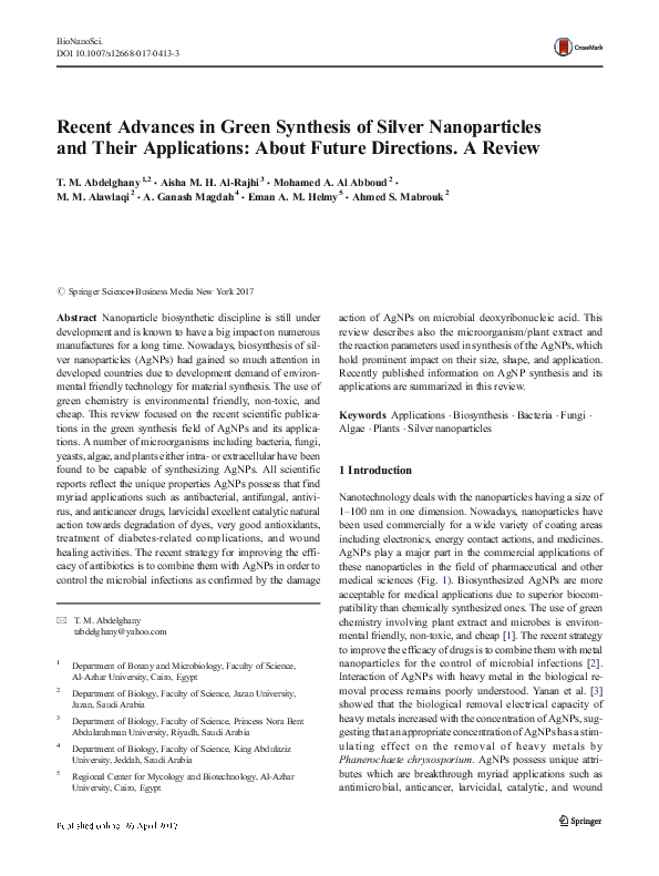 (PPT) Green Synthesis of Silver Nanoparticles - A review | B.H. Jaswanth Gowda and karthika paul ...