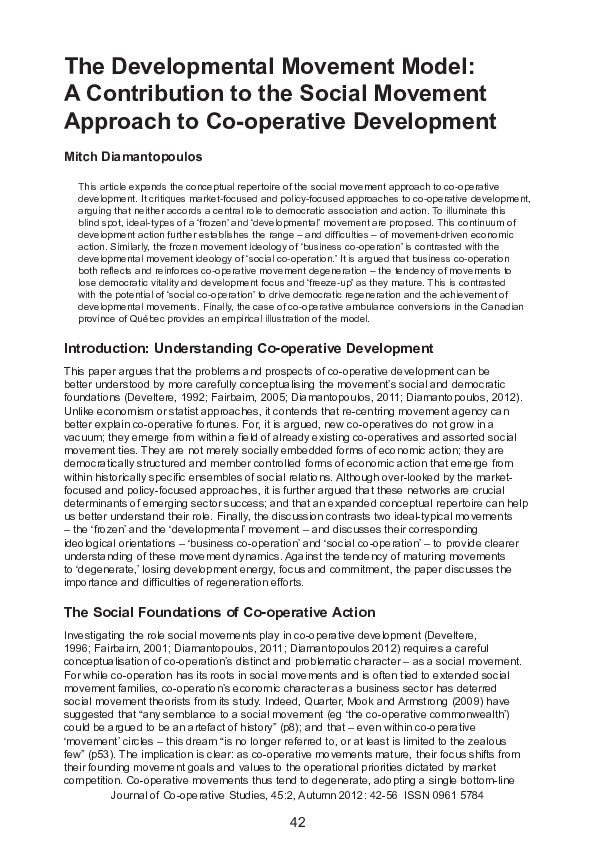 (PDF) The Developmental Movement Model: A Contribution to the Social ...