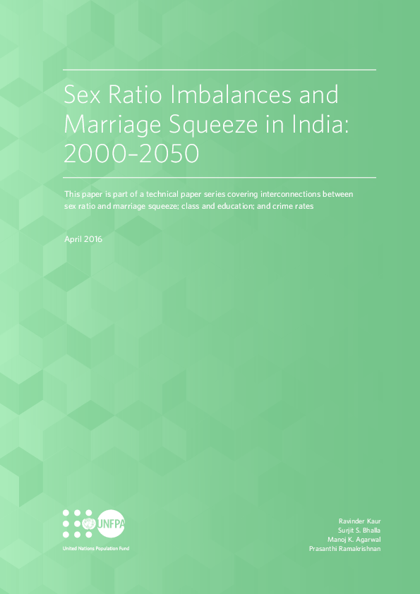 Pdf Sex Ratio Imbalances And Marriage Squeeze Unfpa April 2016