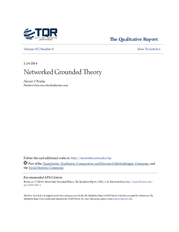 (PDF) Networked Grounded Theory