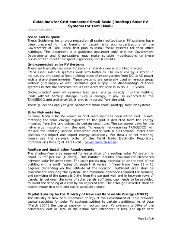 (PDF) Guidelines for Grid-connected Small Scale (Rooftop) Solar PV ...