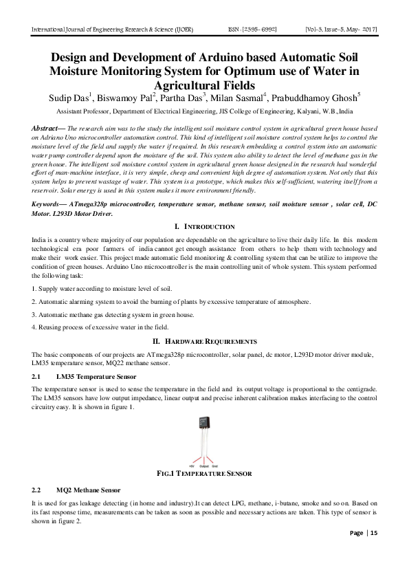 (PDF) Design and Development of Arduino based Automatic Soil Moisture ...