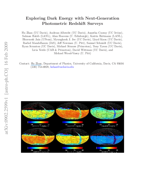 (PDF) Exploring Dark Energy with Next-Generation Photometric Redshift ...