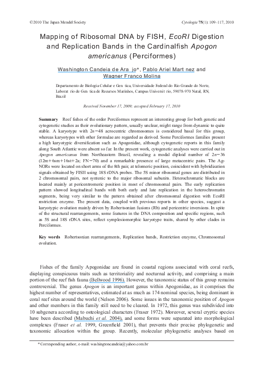 (PDF) Mapping of Ribosomal DNA by FISH, EcoRI Digestion and Replication ...