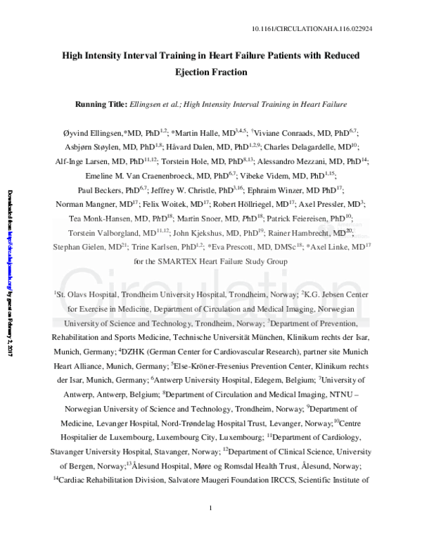 (PDF) High Intensity Interval Training in Heart Failure Patients with Reduced Ejection Fraction ...
