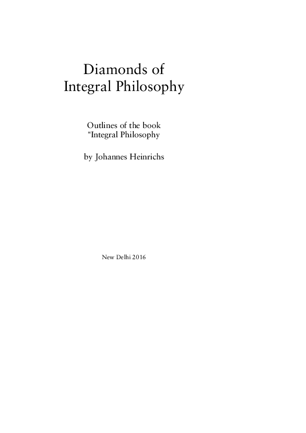 (PDF) Diamonds of Integral Philosophy Outlines of the book " Integral ...