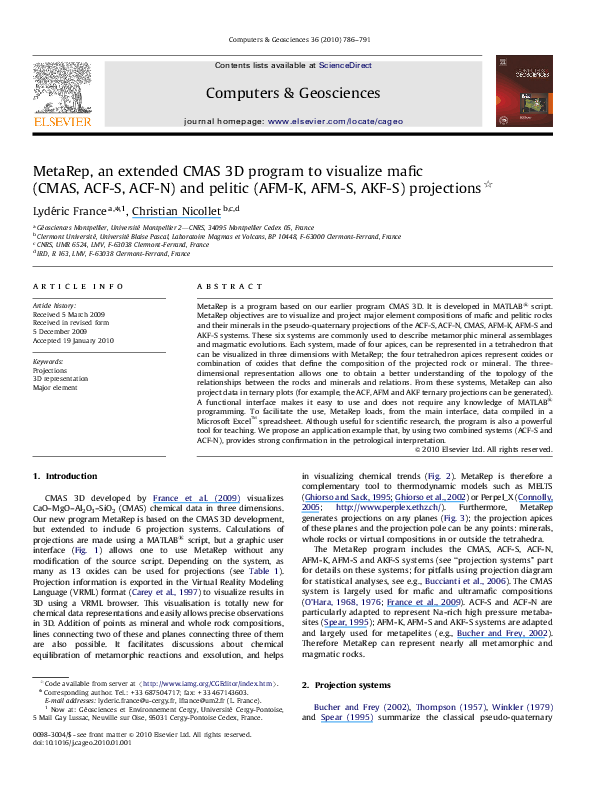 (PDF) MetaRep, an extended CMAS 3D program to visualize mafic (CMAS ...